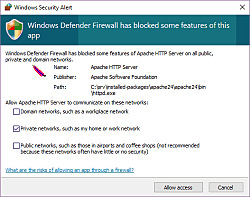 Installing web stack on Windows 10